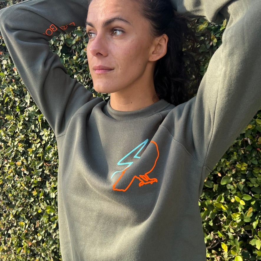 Bird&Bolt Raglan in Army and Neon